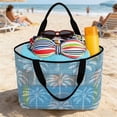 Blue Palm Tree Beach Bag for Women, Large Breathable Mesh Beach Tote ...