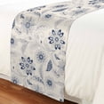Bed Runner Blue Paisley Pattern Bedding Scarves Soft Decorative Bed ...