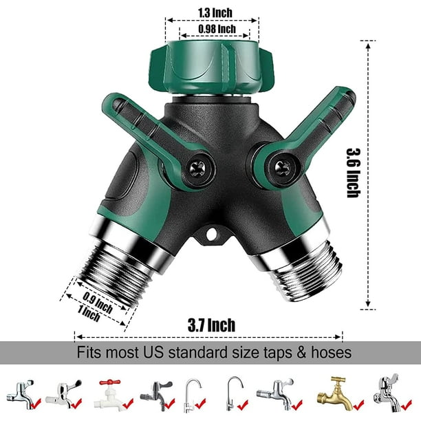 Best Garden Hose Splitter 2 Way - Heavy Duty Metal Water Hose Splitter ...