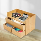 Miumaeov Bamboo Desk Organizer Mini Tabletop Storage Organization Box ...