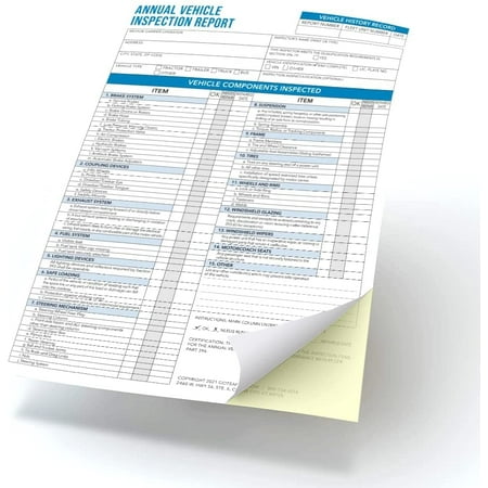 GotSafety \u2013 3-Ply Carbonless Annual Vehicle Inspection Report Form ...