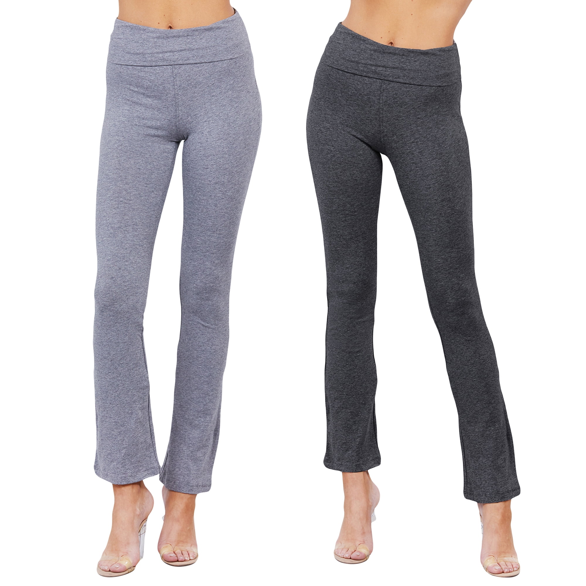 Women's 2 or 3 Packs Workout Fitness Stretch Comfy Lounge Flare Slim ...