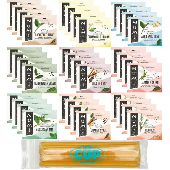 Numi Assorted Flavors, Organic Tea Bag Sampler Veriety Pack 36 ...