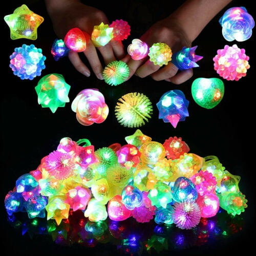 Soft Jelly Light Up Rings Toy with Flashing Blinking LED Lights Kids ...