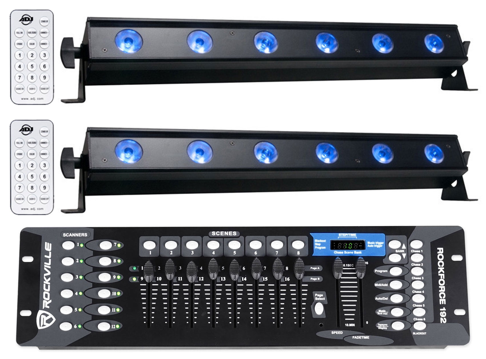 (2) American DJ ADJ UB 6H 22.5" RGBAW+UV LED DMX Wash Light Bars ...