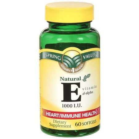 Spring Valley Natural E Vitamin D-Alpha Dietary Supplement 60 ct ...
