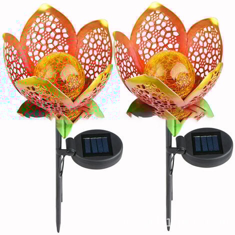 Juego de 2 piezas de luces LED decorativas para paisajes con flores ...