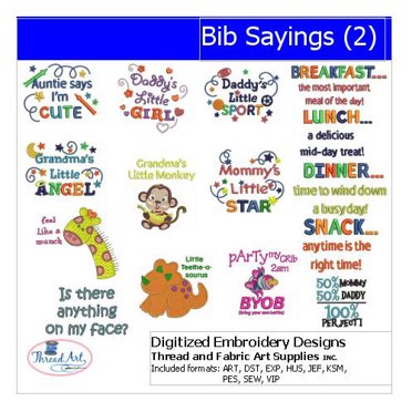 Bib Sayings(1) Embroidery Designs - All Popular Formats Included ...