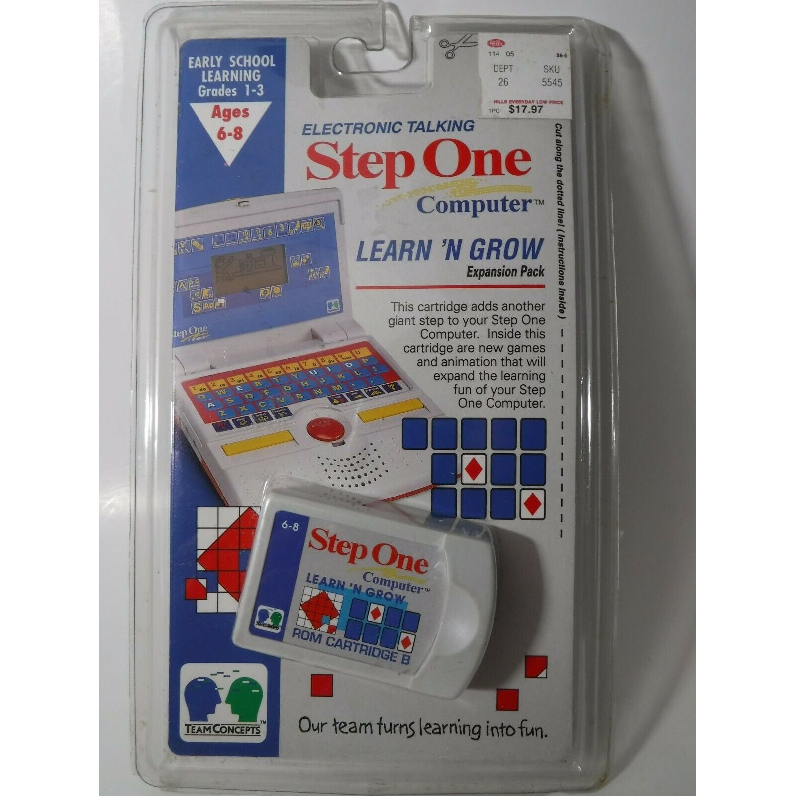 Vintage Step One Computer Team Concepts Learn 'N Grow ROM Cartridge B ...