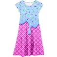 JIAYUE Kids Girls Spring Summer Dresses Cartoon Print Short Sleeve Drop ...