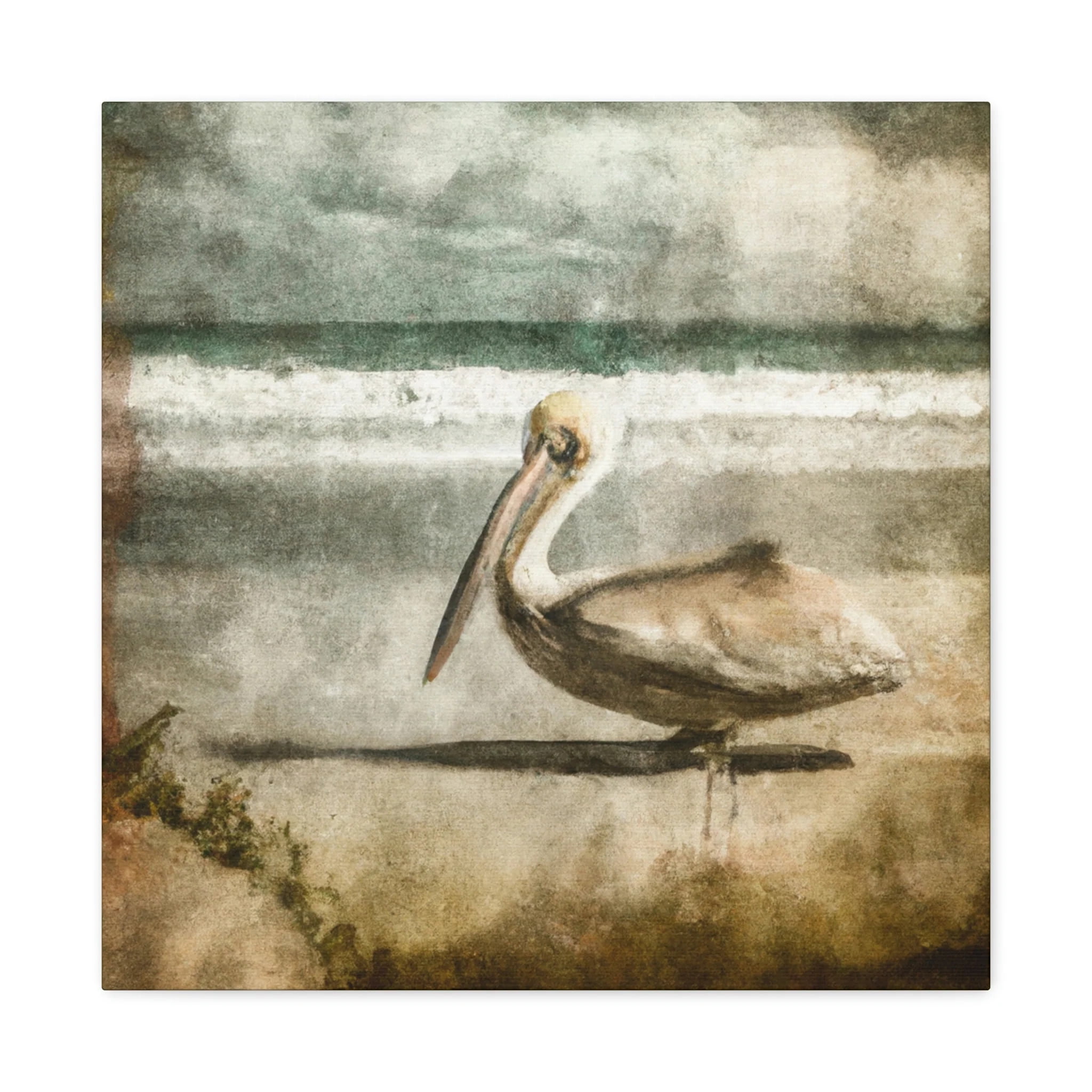 Pelican in Moonlight. - Canvas - Walmart.com