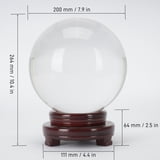 Ymokee 7.9" Clear Crystal Ball, 200 mm Large Glass Marbles Sphere with ...