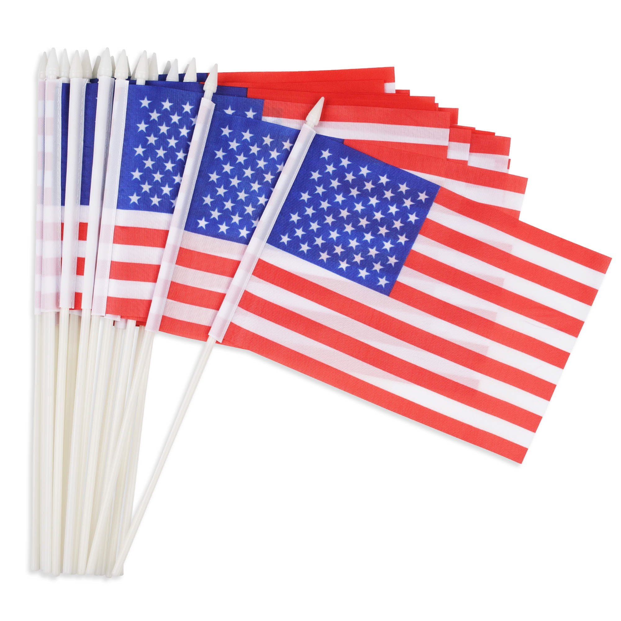 Yescom 24 Pcs Handheld Mini Stick Flag Double Sided 5"x8" American ...