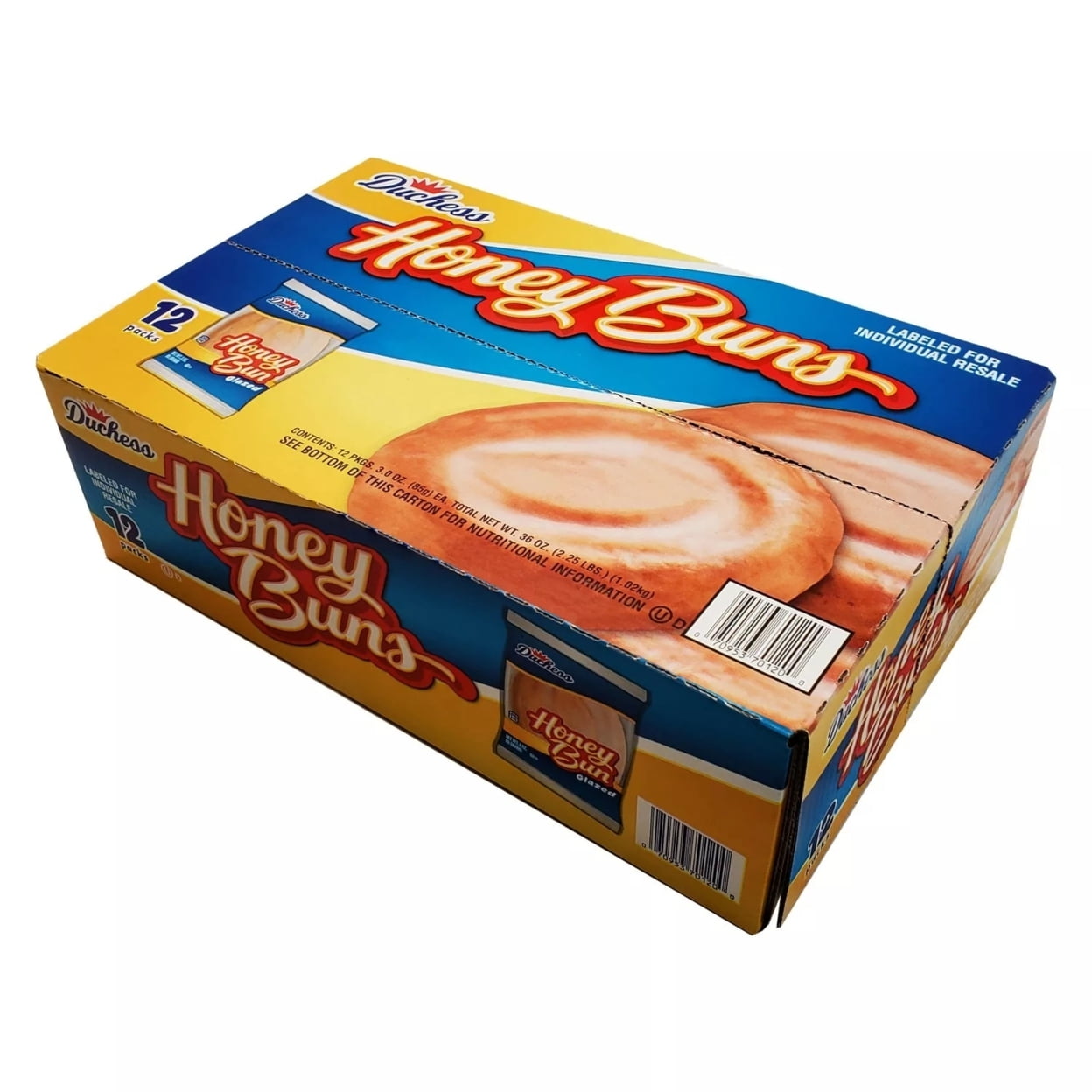 Duchess Honey Buns, 3 Ounce (Pack of 12) - Walmart.com