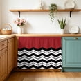 Black White Chevron Small Cabinet Curtain 11''x13'', Geometric Red Sea ...