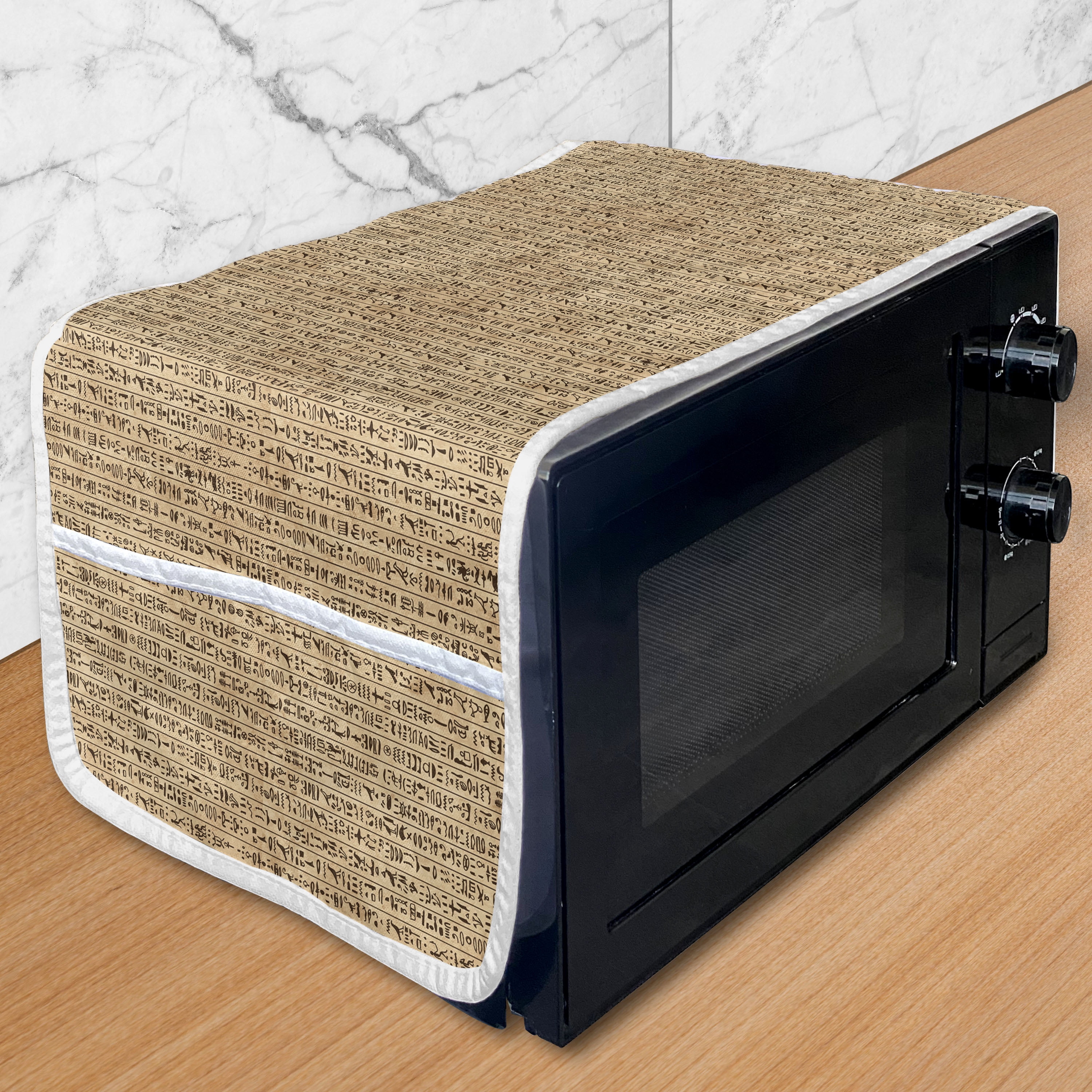 Egyptian Print Microwave Oven Cover, Hieroglyphs Grunge Pattern on ...