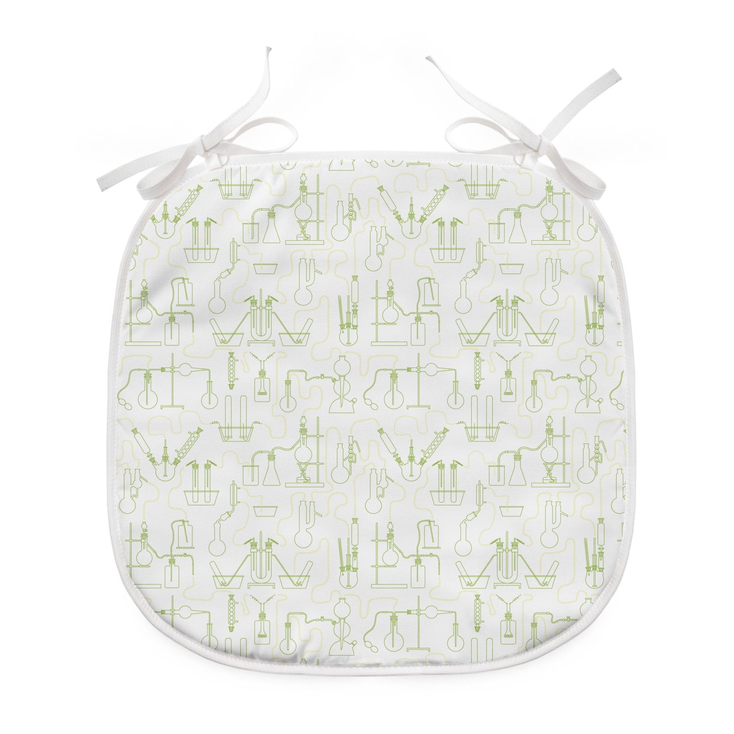 Lab Dining Chair Pad, Biochemistry Concept with Flasks Bottles and ...