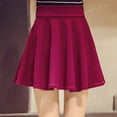 Womens Basic Versatile Stretchy Flared Casual Midi Skater Skirt