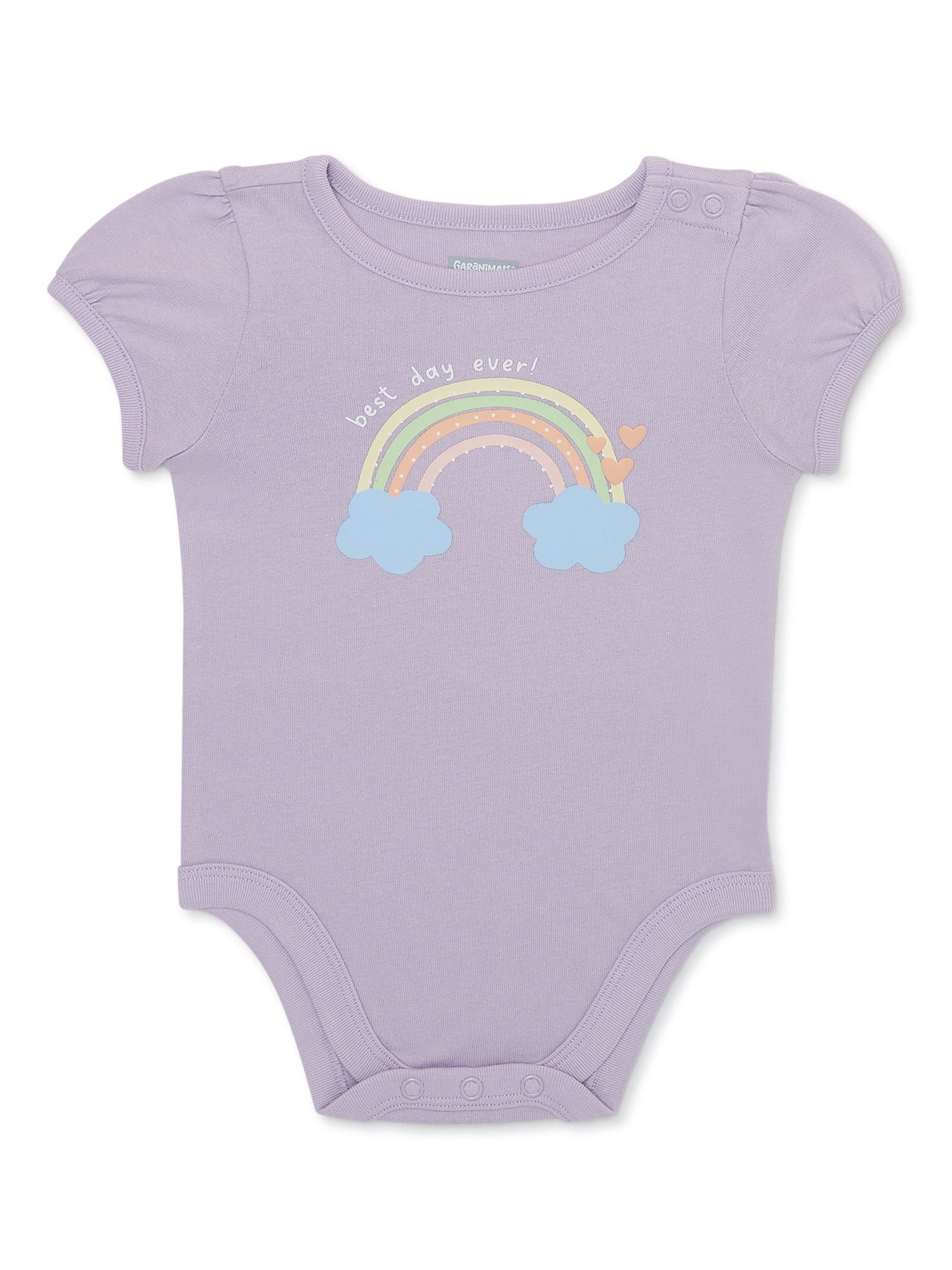 Garanimals Baby Girl Short Sleeve Graphic Bodysuit, Sizes 0/3M-24M ...