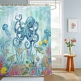 Bathroom Shower Curtain Underwater Life Octopus Coral Waterproof Shower ...