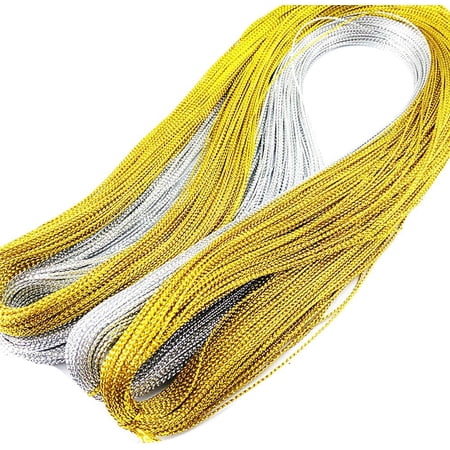 SHTUUYINGG2 Spools Metallic Gift Tags Gold Silver String Jewelry Thread ...