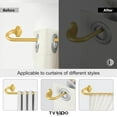 Gold Wrap Around Curtain Rods:5/8" Small Blackout Adjustable Window ...