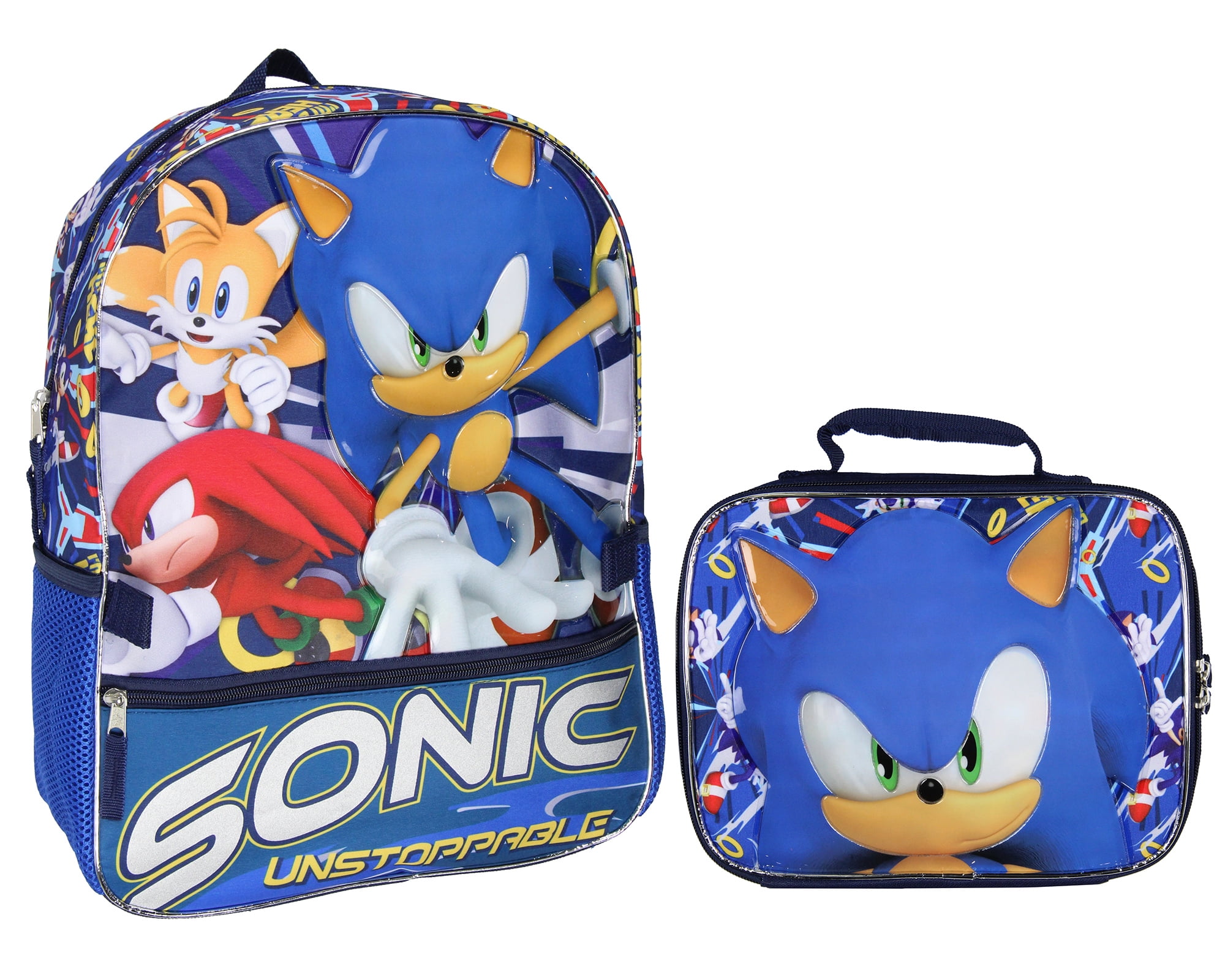 Sonic The Hedgehog School Travel Backpack 2 Piece Set With Detachable ...