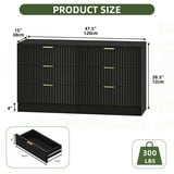 Uforic 6-Drawer Fluted Dresser with Double Anti-Tip Devices, MDF Chest ...