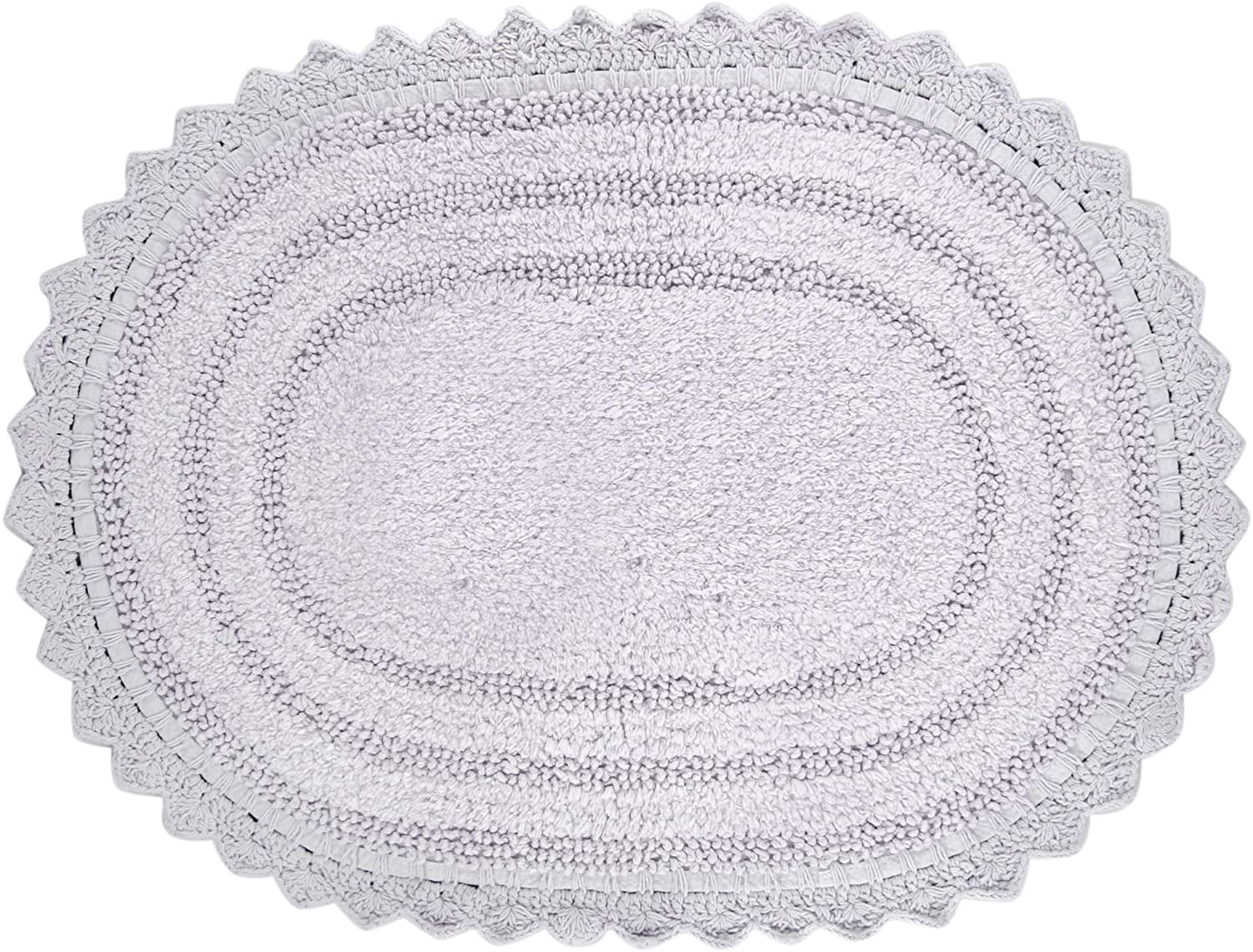 Lilac Crochet Bath Mat Cotton Oval Shape 24x17 Inch Bath Rug for ...