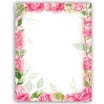 Pink Rose Border Stationery - Rose's Letterhead -8.5 x 11 inches - 60 ...