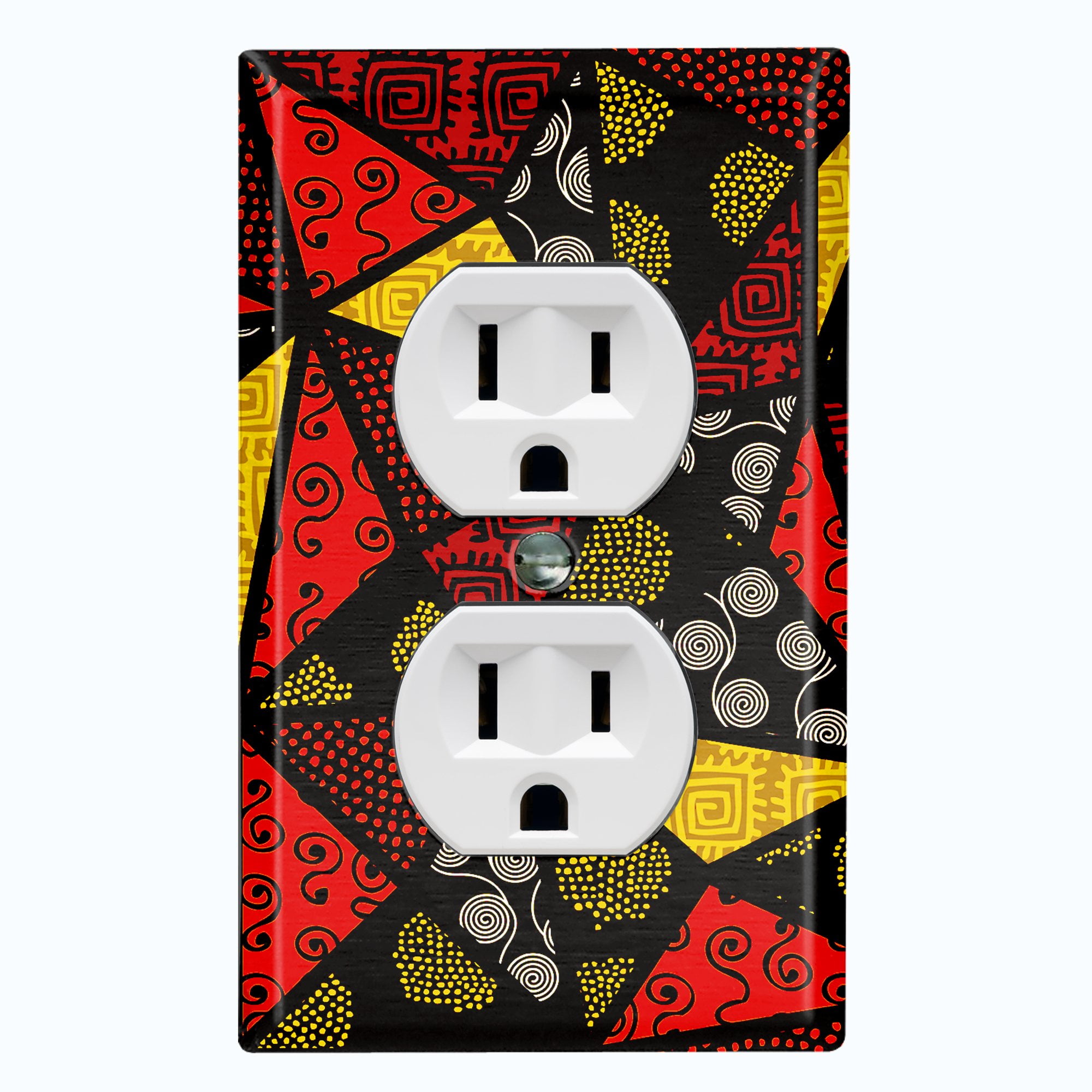 Metal Light Switch Plate Cover Colorful Safari African Tribal Art Tile ...
