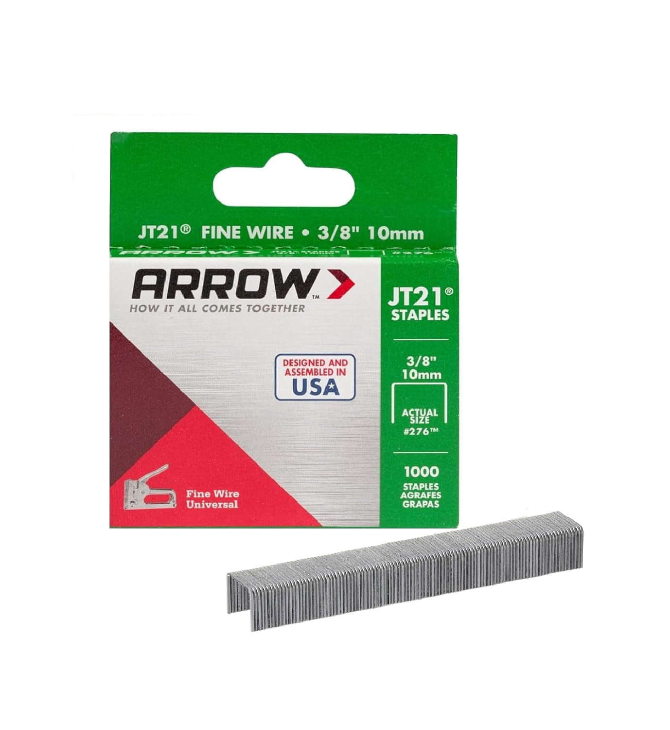 Arrow Fastener JT21/JT27 Staples,3/8