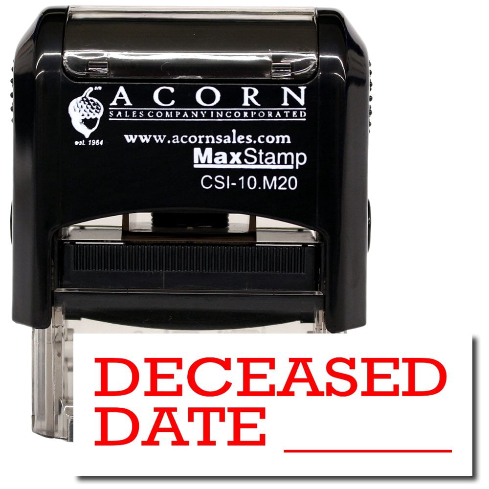 Self-Inking Deceased Date Stamp with Mint Green Ink - Walmart.com