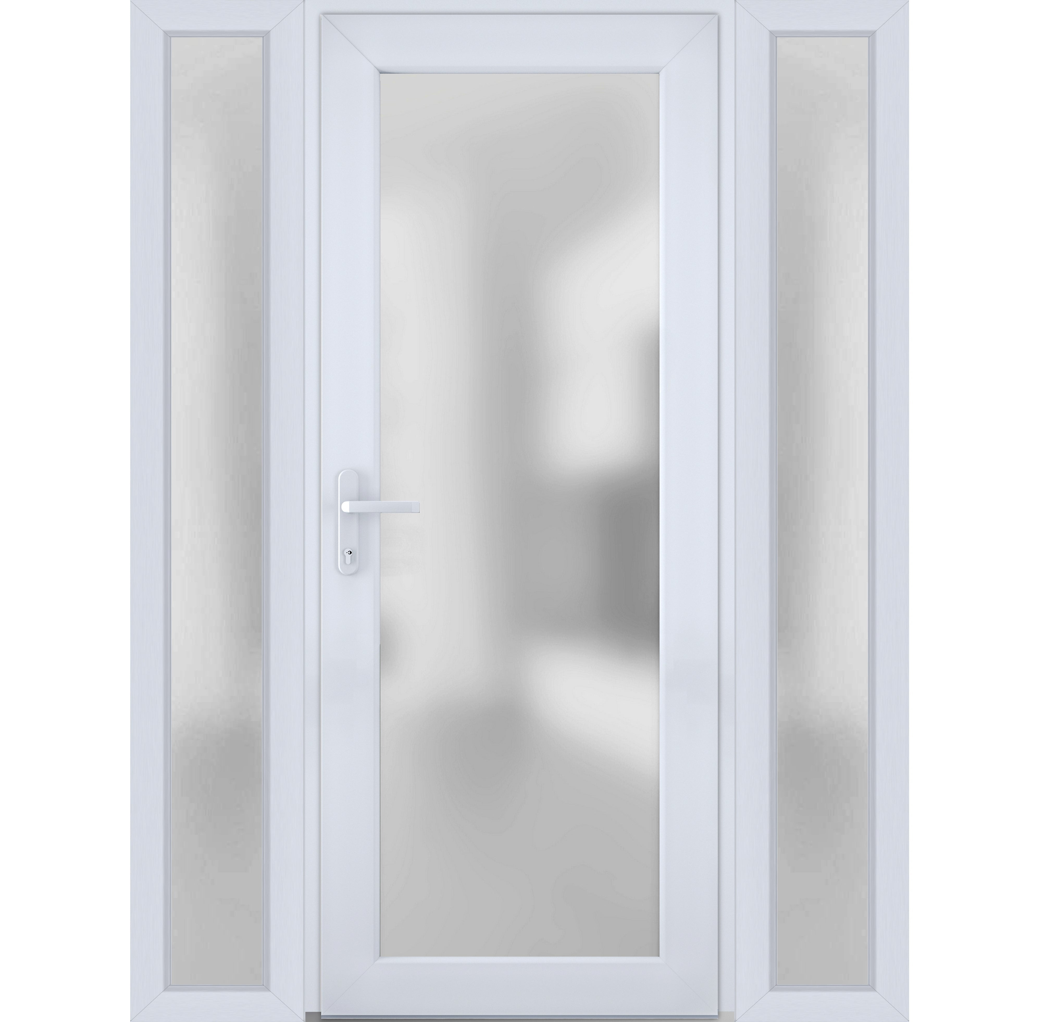 Front Exterior Prehung Metal-Plastic Door Frosted Glass / Manux 8102 ...
