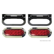 (2) Red 6" Oval LED Trailer Stop/Turn/Tail Light w/Steel Mounting ...