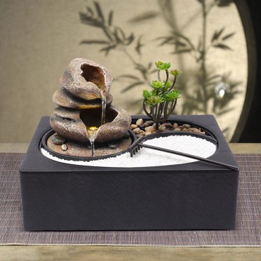 Gift Essentials Ceramic Table Top Water Fountain Indoor Dragonfly Green ...