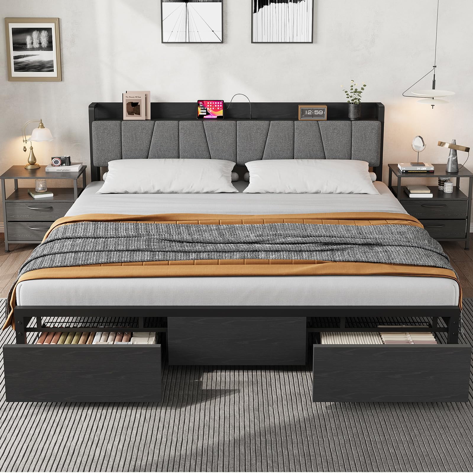 Click here for Akdsteel Upholstered Platform Bed Frame With Stora... prices