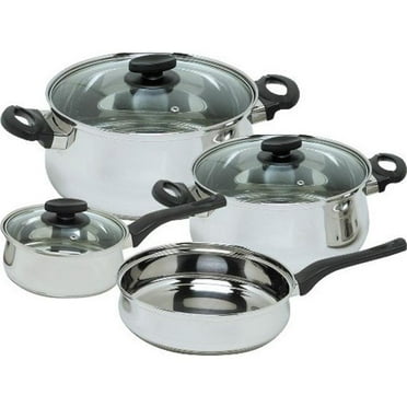 Maxam® 18pc Stainless Steel Cookware Set with Steam Control™ Knobs ...