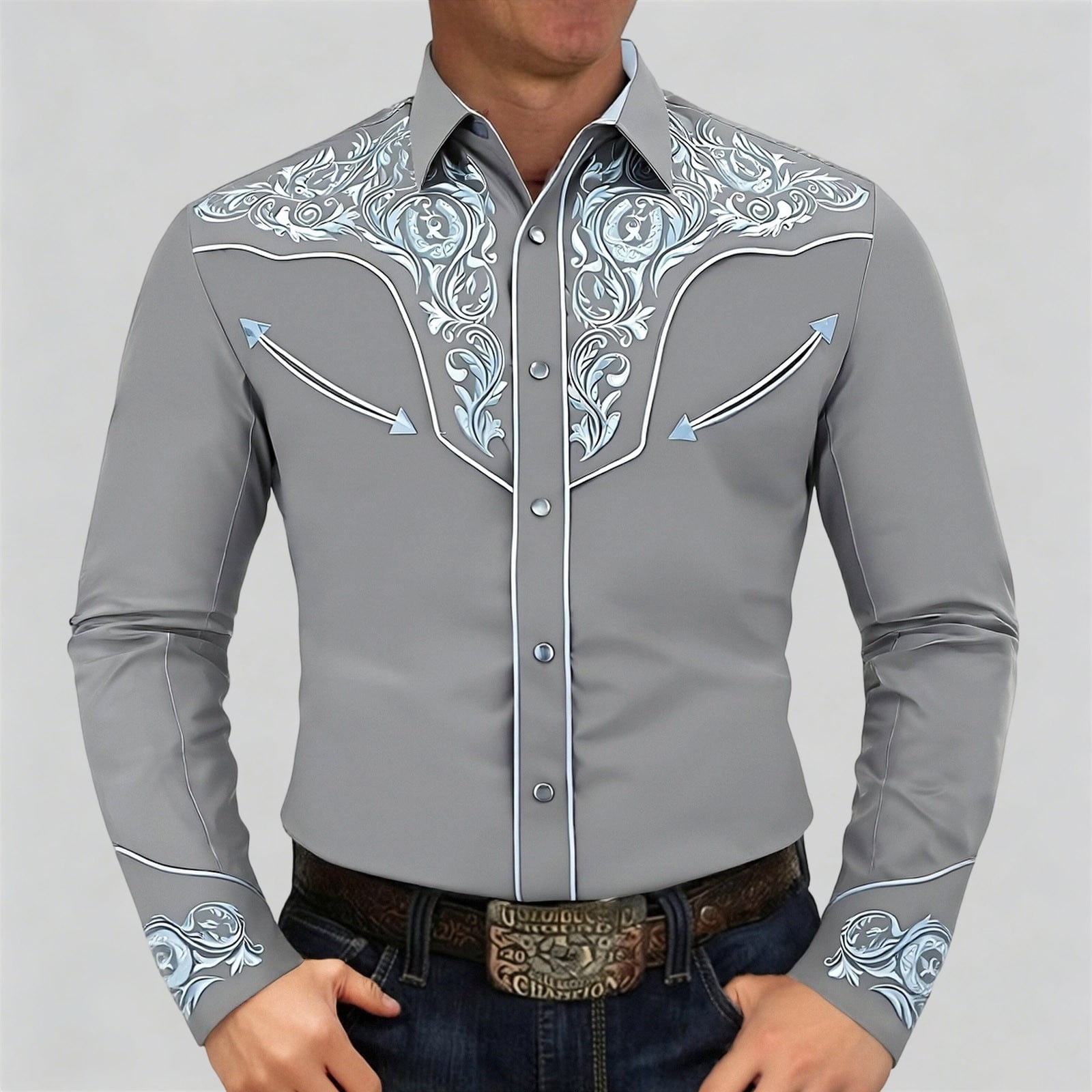 Click here for Wanpidan Mens Western Long Sleeve Shirt With Embro... prices