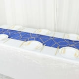 Efavormart 9 Ft Royal Blue Gold Foil Geometric Pattern Blush Polyester ...