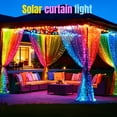 330-LED Solar Colorful Curtain String Lights, 8 Modes, Outdoor Fairy ...