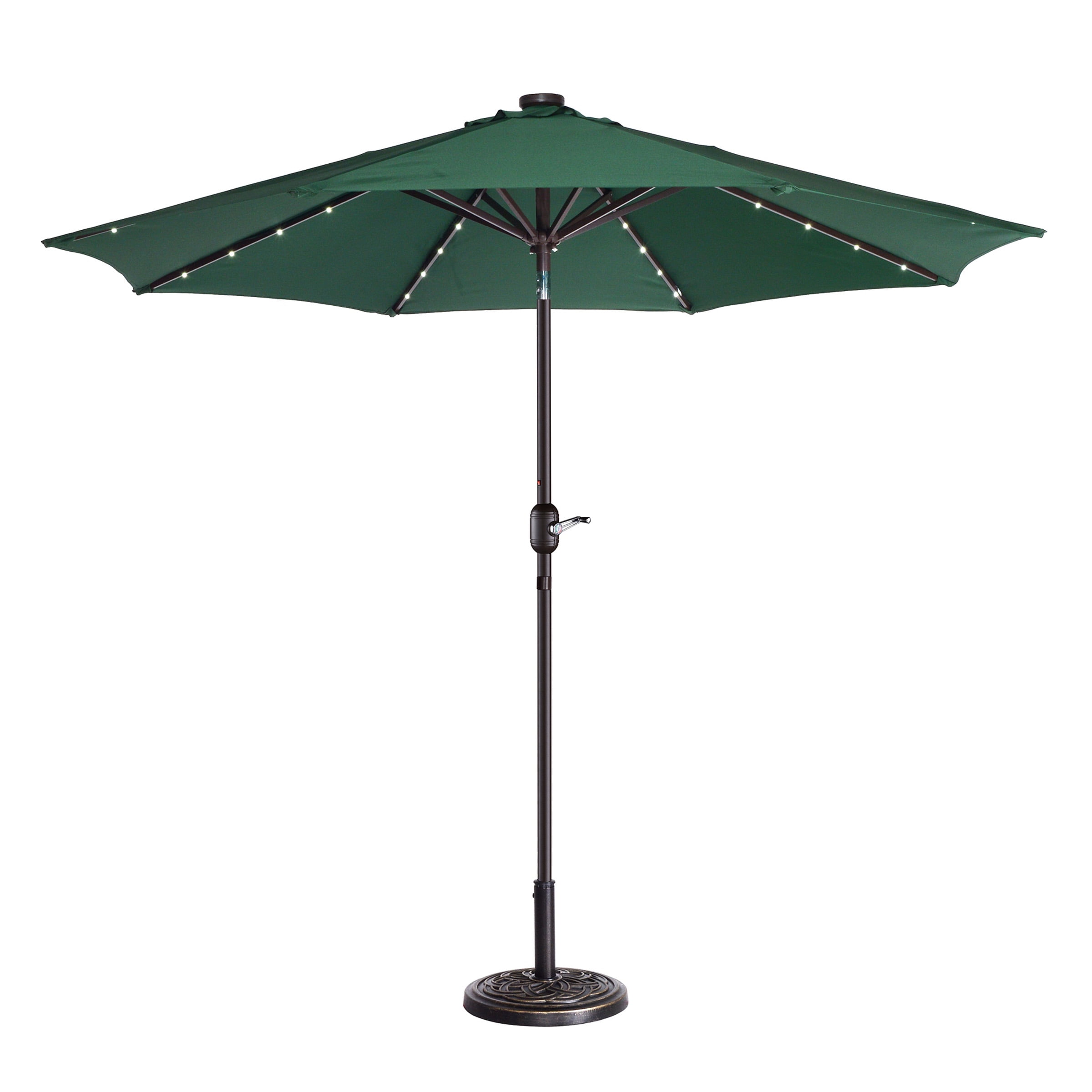 Villacera 9' LED Lighted Outdoor Patio Umbrella with 8 Steel Ribs and ...