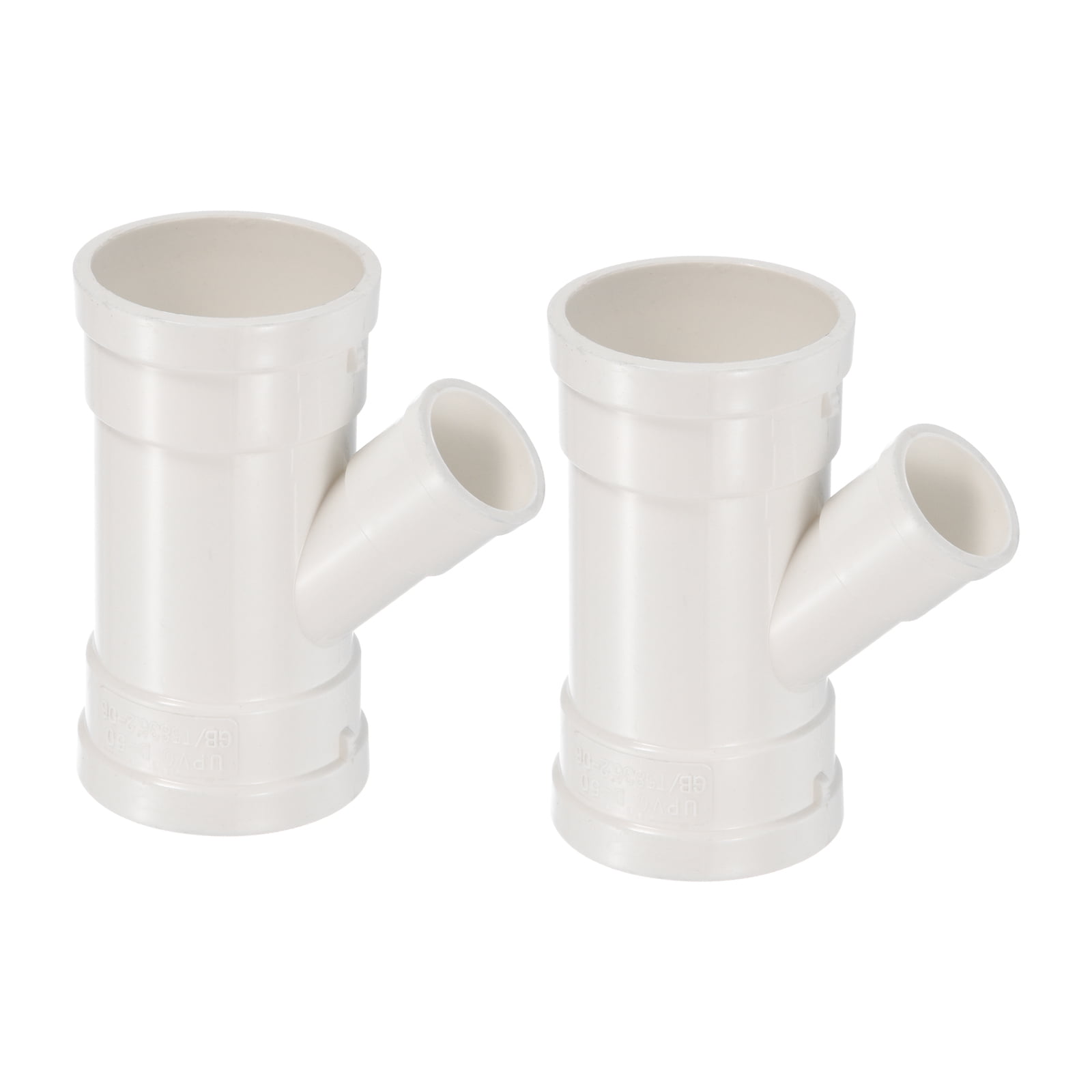 Uxcell Duct Hose Y Shaped Connector Wye Pipe Splitters, 2" to 1", White ...