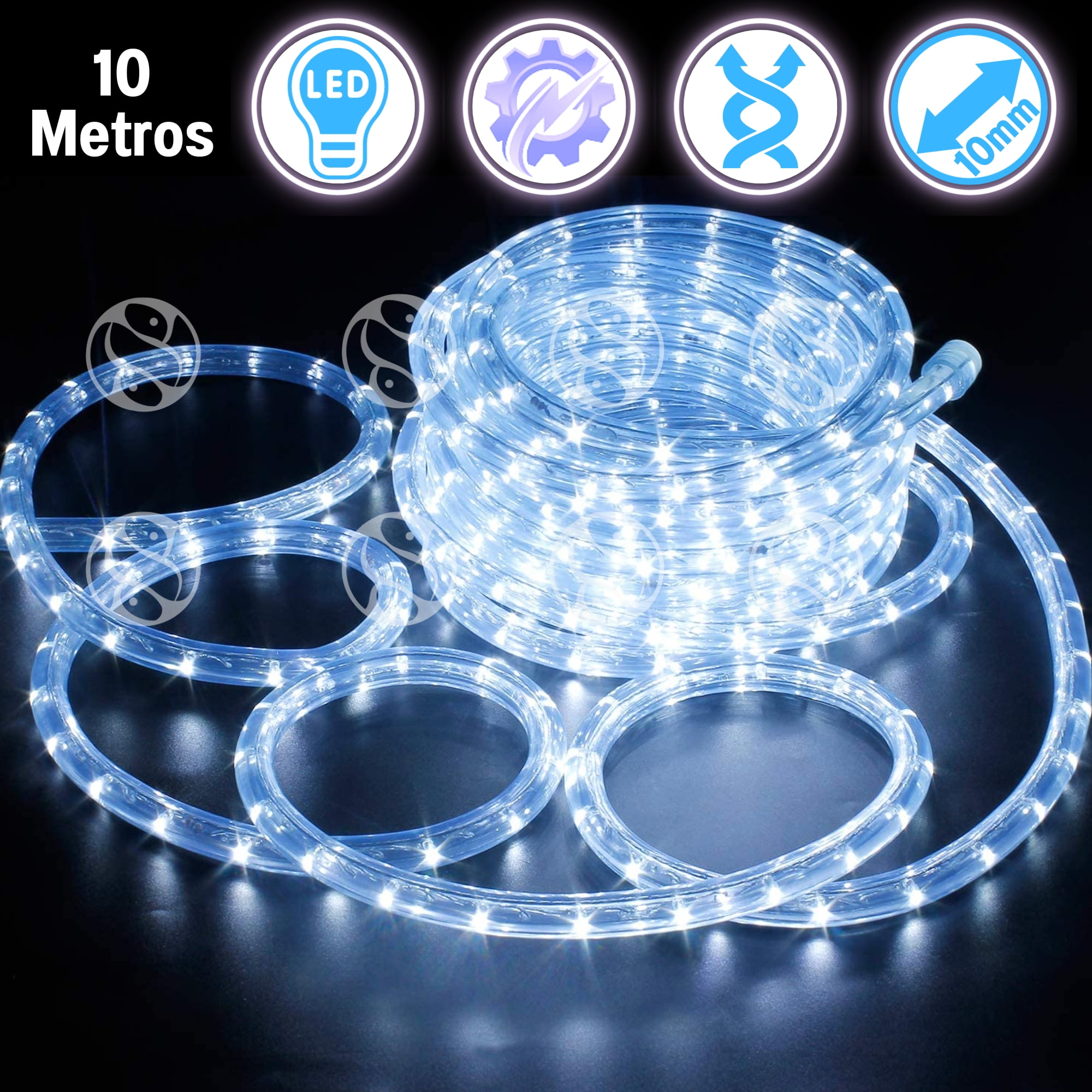 Manguera Navideña Decorativa DOSYU Luz LED Blanco Frio 10 Metros ...