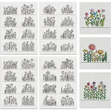 4 Sheets Geometric Abstract Animals Water Soluble Hand Sewing ...