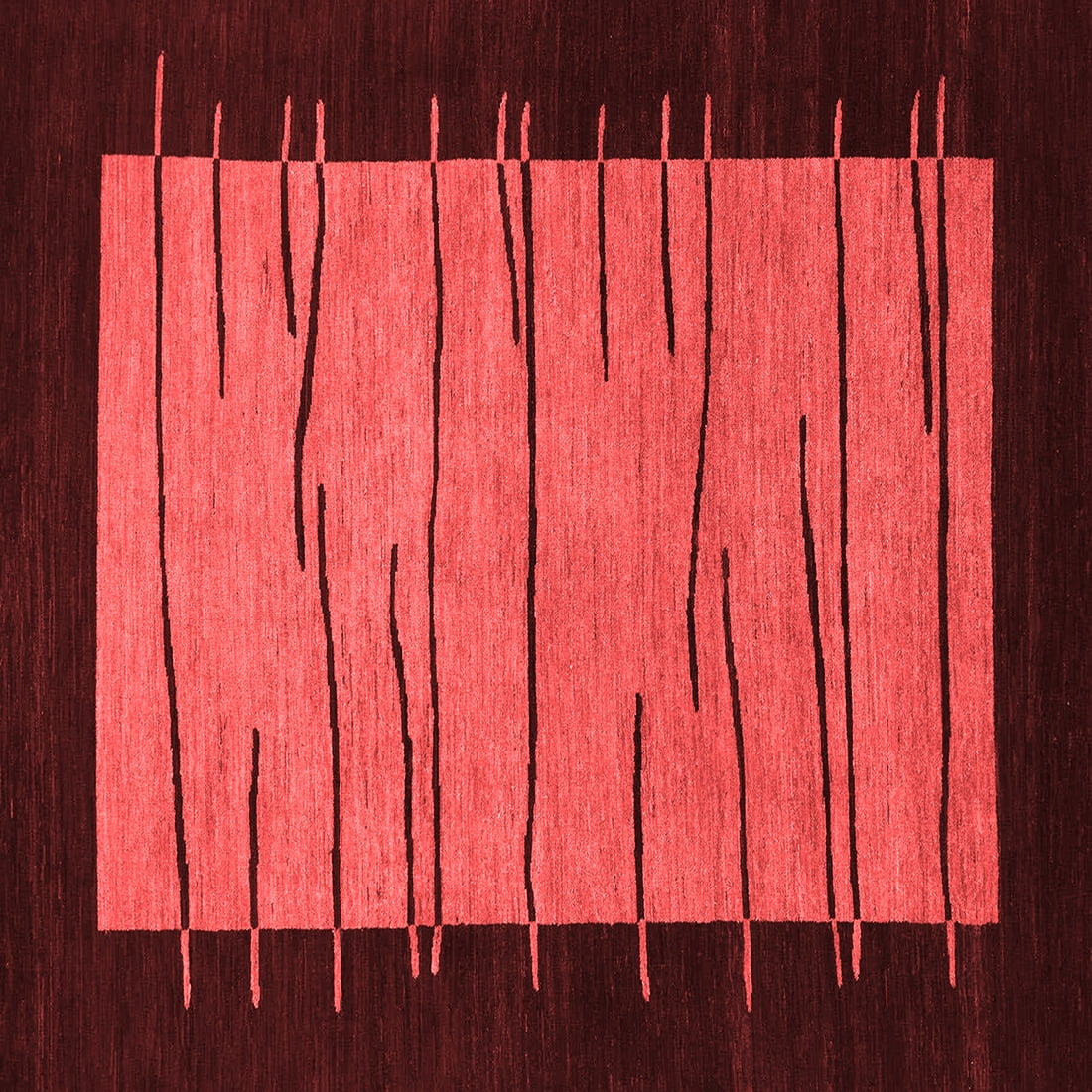 Ahgly Company Indoor Square Abstract Red Modern Area Rugs, 6' Square ...