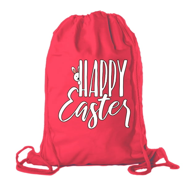 Easter Basket Backpack Bulk Cotton Drawstring Cinch Bags Easter Bunny ...