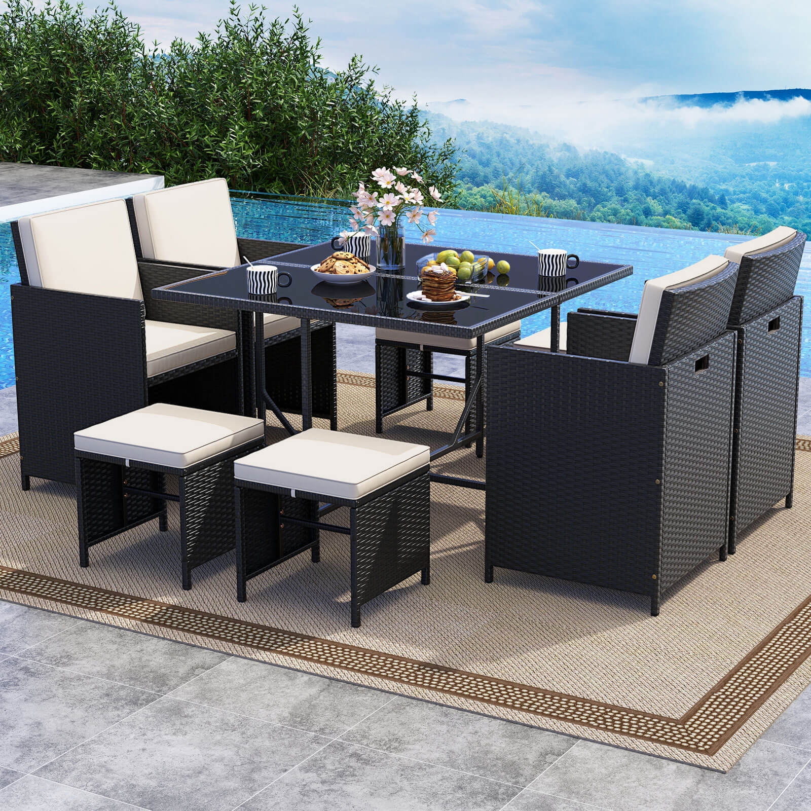 Click here for Costway 9 Pcs Patio Dining Set With Tempered Glass... prices