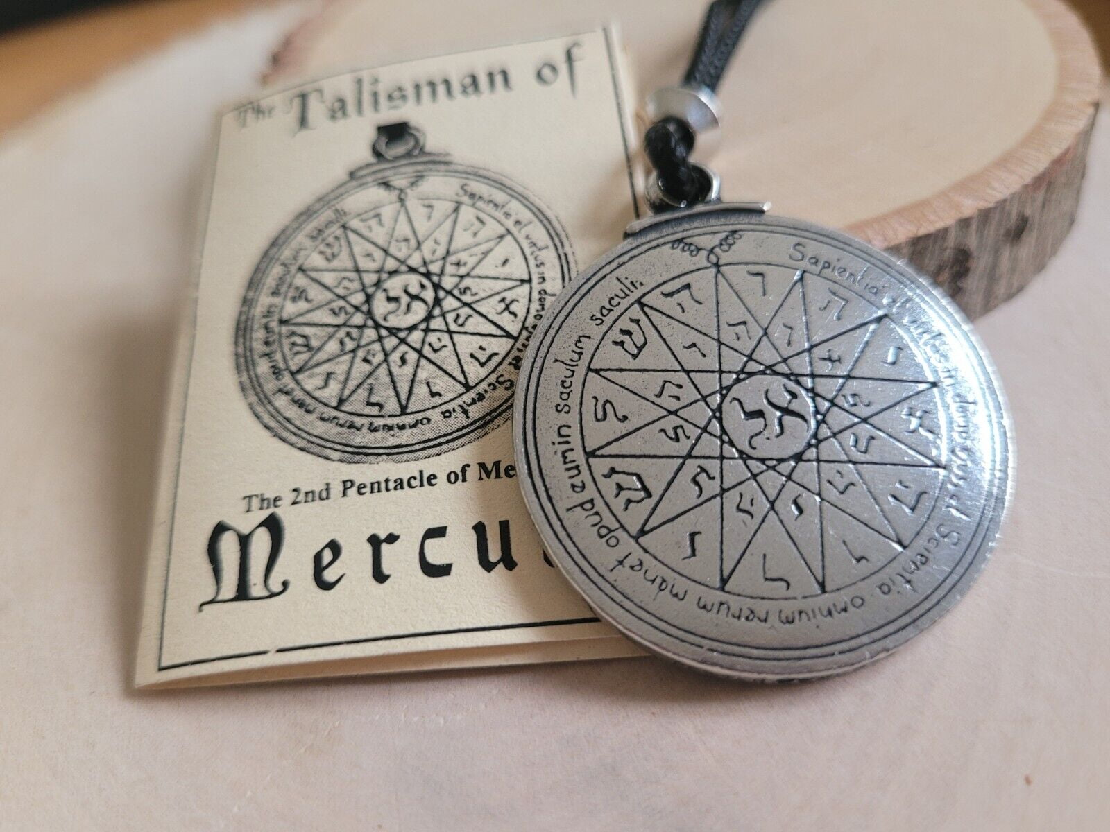 Talisman of Mercury Pentacle Solomon Seal of Magic 1.5" Pendant Amulet ...