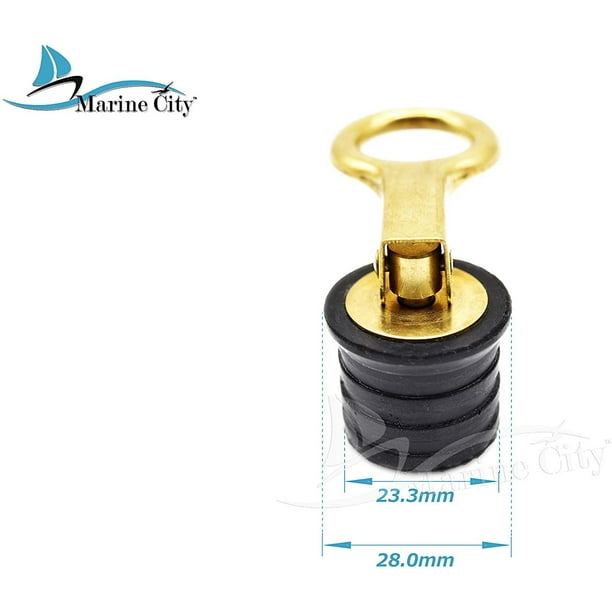 MARINE CITY Brass Snap Handle 1 Inch or 1-1/4 Inches Drain Plug for ...